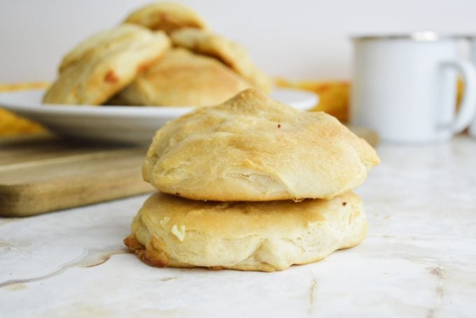 Sausage Egg & Cheese Stuffed Biscuits - Stef's Eats and Sweets