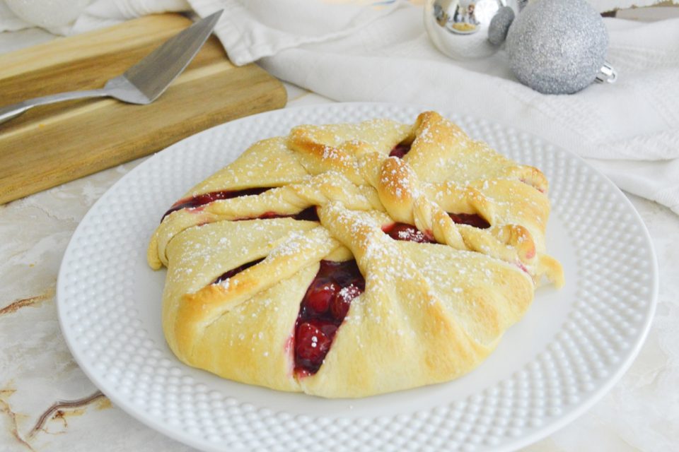 Cherry Filled Crescent Snowflake - Stef's Eats and Sweets