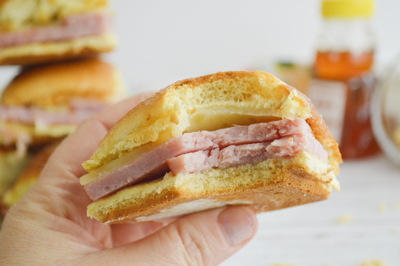 Hot Honey Ham & Swiss Sliders - Stef's Eats and Sweets