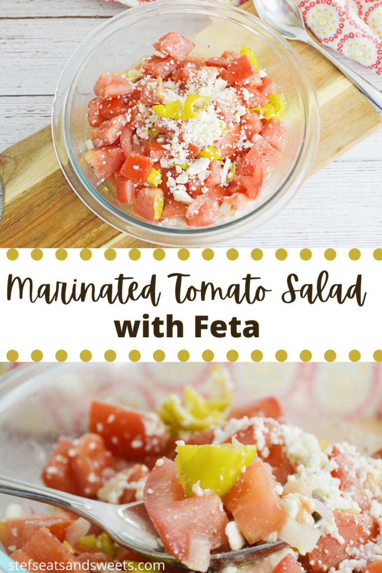 Marinated Tomato Salad with Feta - Stef's Eats and Sweets