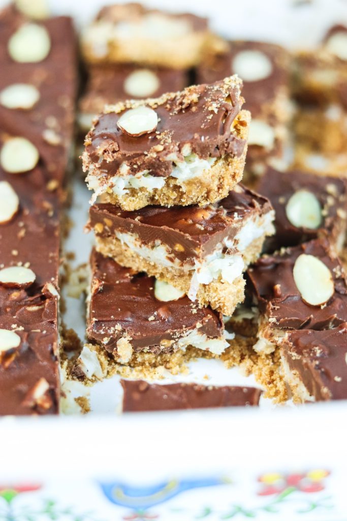 Ultimate Chocolate Almond Layer Bars - Stef's Eats and Sweets