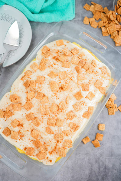 Easy Cinnamon Toast Crunch Poke Cake - Stef's Eats and Sweets