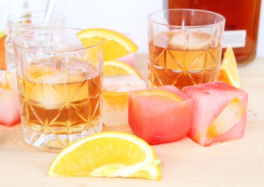 Old Fashioned with Infused Ice Cubes - Stef's Eats and Sweets