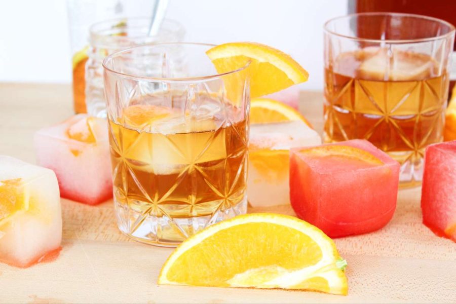 Old Fashioned with Infused Ice Cubes - Stef's Eats and Sweets