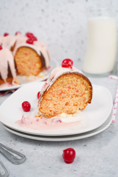 Insanely Good Double Cherry Chip Bundt Cake - Stef's Eats and Sweets