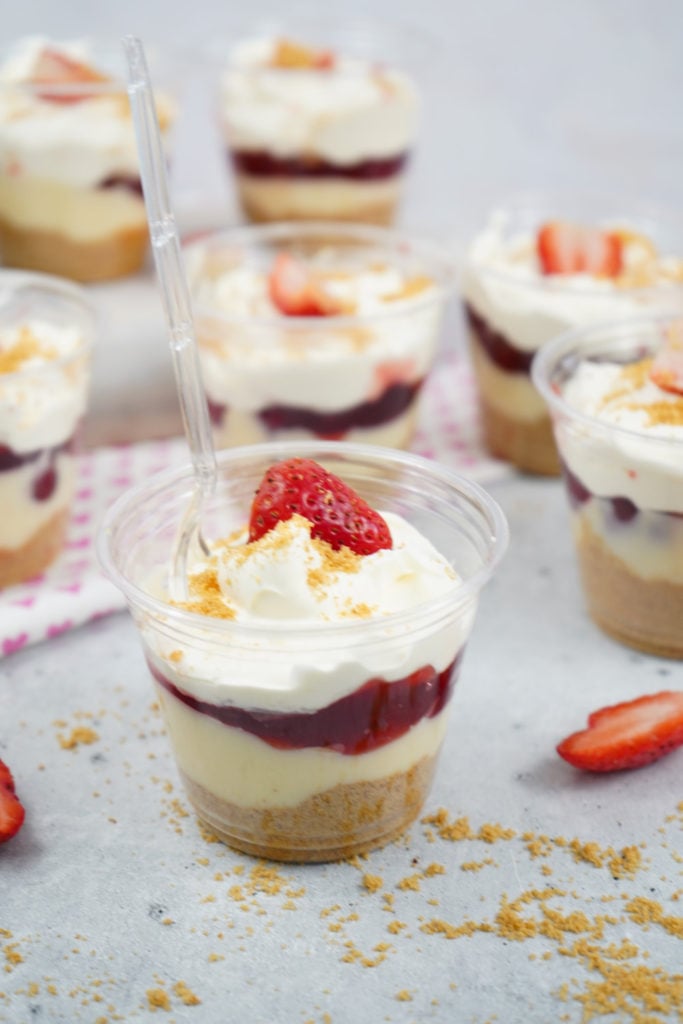 Easy Strawberry Pie Filling Parfait Cups - Stef's Eats and Sweets