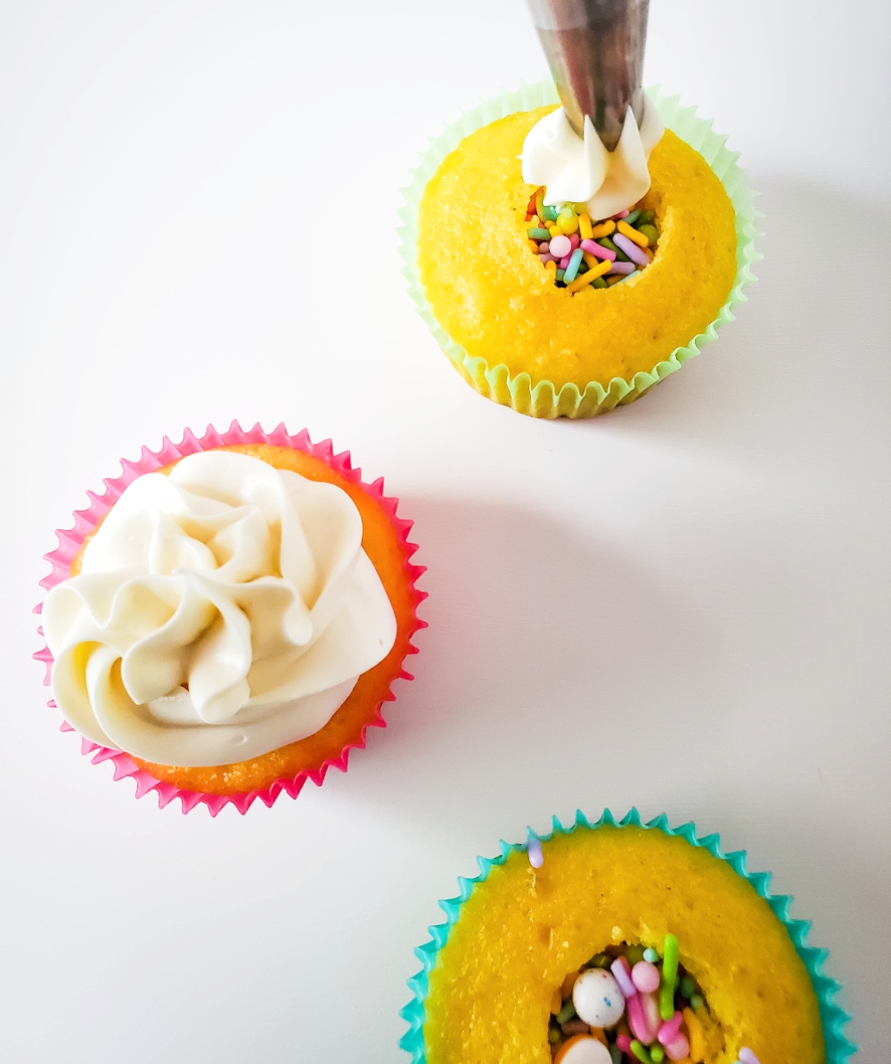 Celebration Sprinkle Surprise Cupcakes - Stef's Eats and Sweets