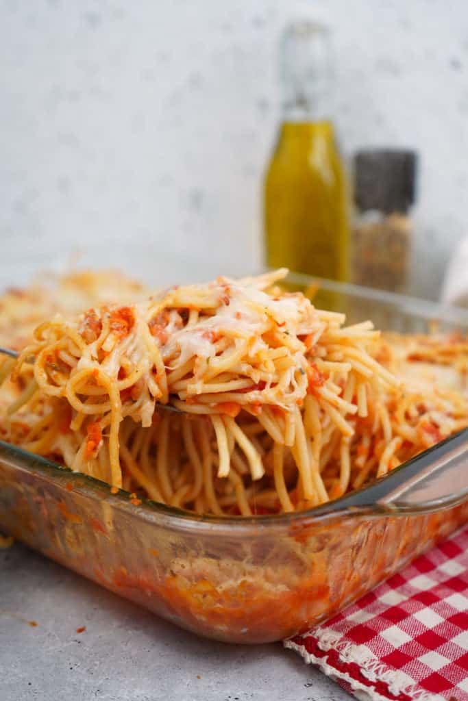 Baked Spaghetti with Italian Sausage - Stef's Eats and Sweets