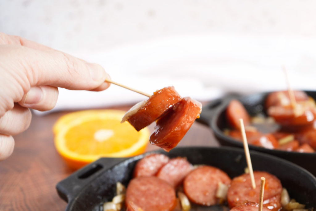 Orange Marmalade & Bourbon Smoked Sausage - Stef's Eats and Sweets