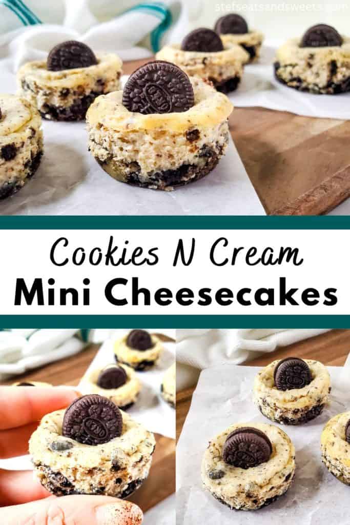 Mini Cookies N Cream Cheesecakes - Stef's Eats and Sweets