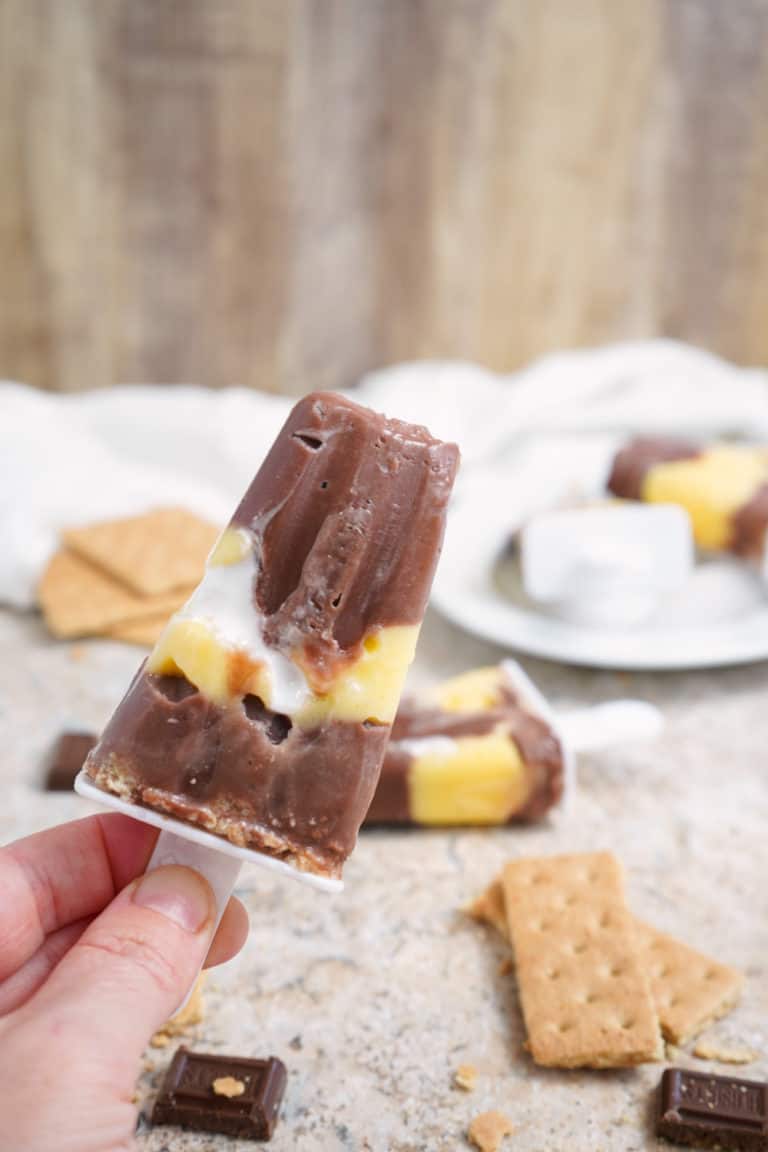 Marshmallow Creme S'mores Pudding Pops - Stef's Eats and Sweets