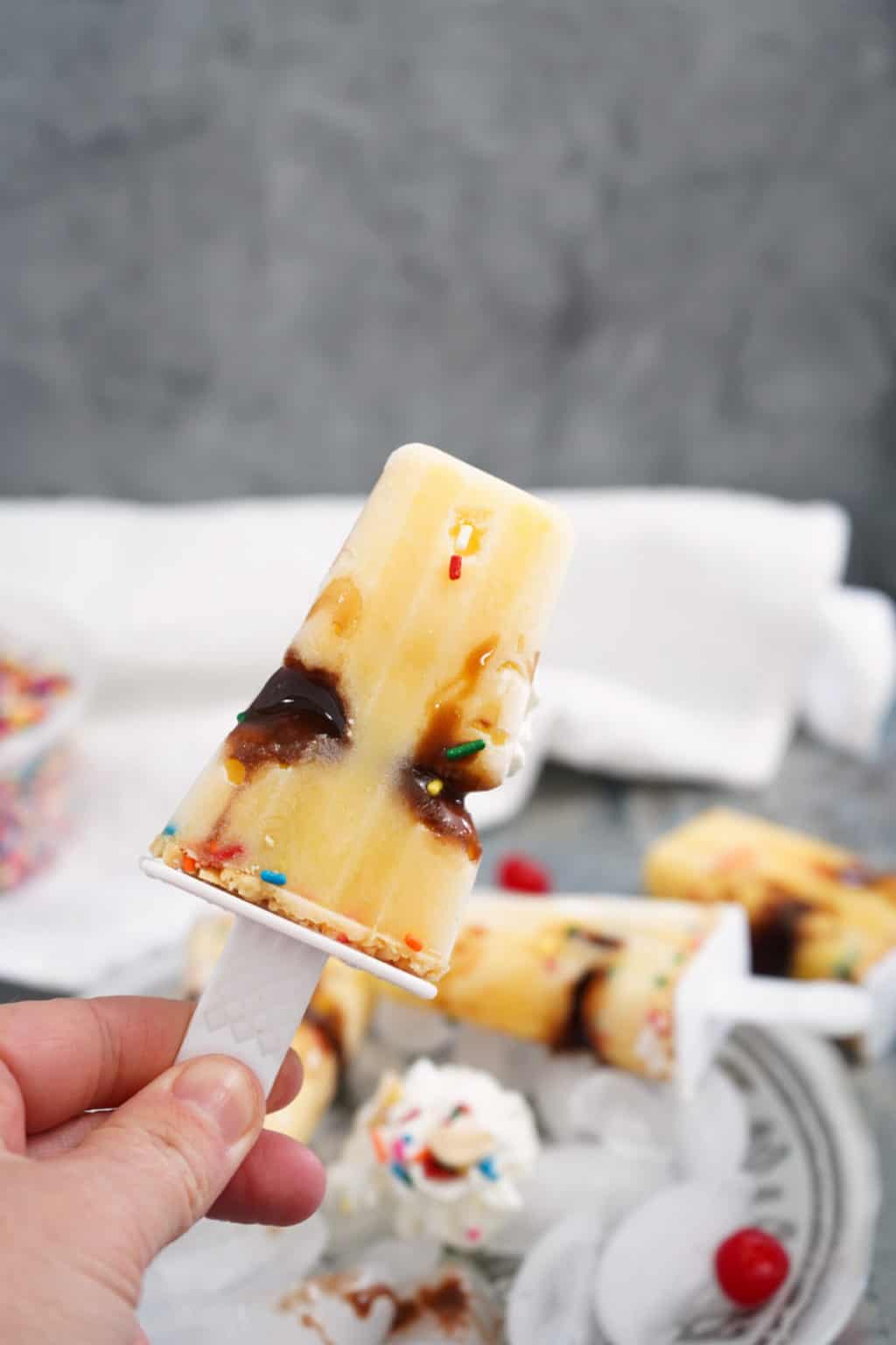 Nutty Hot Fudge Sundae Pudding Pops - Stef's Eats and Sweets