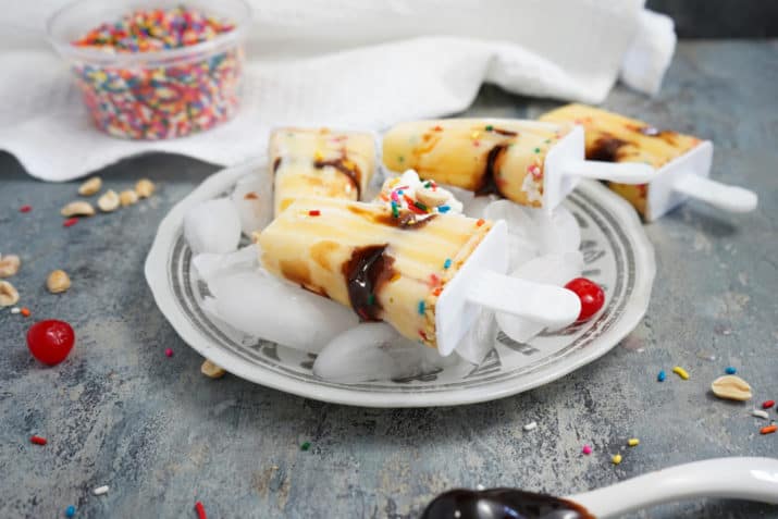 Nutty Hot Fudge Sundae Pudding Pops - Stef's Eats and Sweets