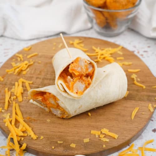 2 Minute Buffalo Chicken Nuggets Wrap - Stef's Eats and Sweets