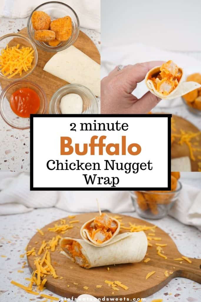 2 Minute Buffalo Chicken Nuggets Wrap - Stef's Eats and Sweets
