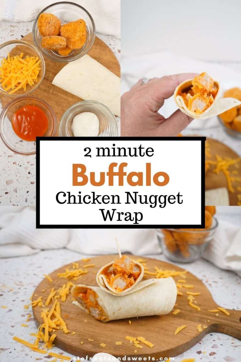 2 Minute Buffalo Chicken Nuggets Wrap - Stef's Eats and Sweets