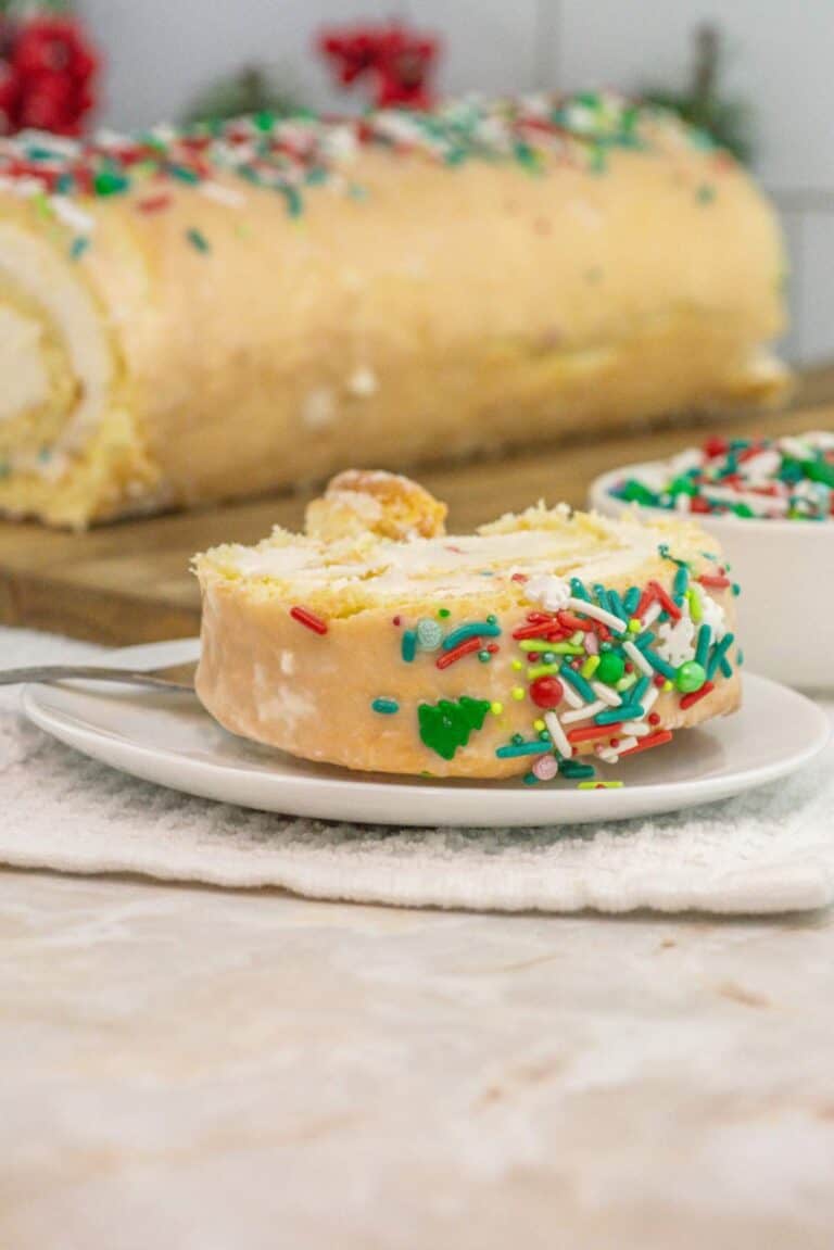 Festive Christmas Cake Roll (with Cake Mix!) - Stef's Eats and Sweets