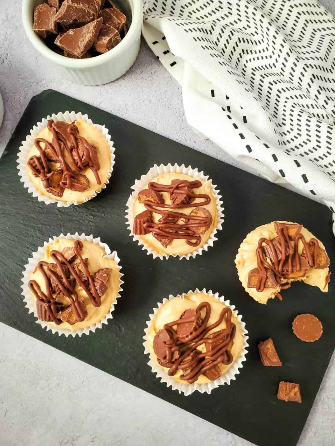 No Bake Mini Peanut Butter Cheesecakes - Stef's Eats and Sweets